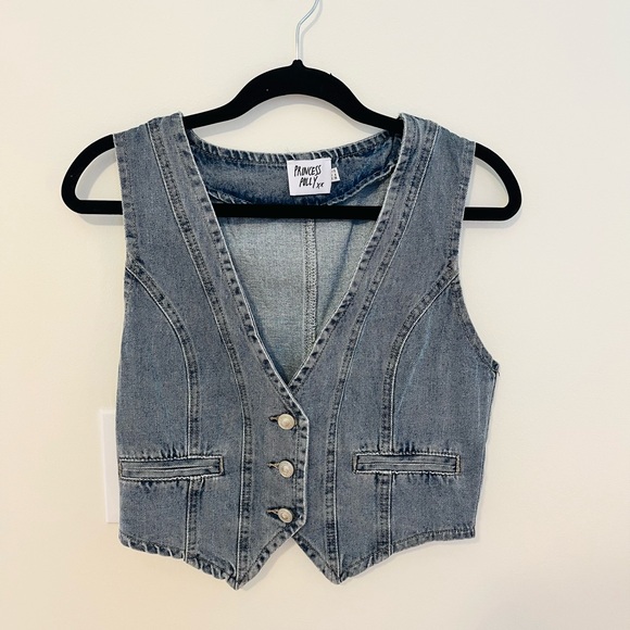 Princess Polly | Tops | Princess Polly Gray Denim Vest Top | Poshmark